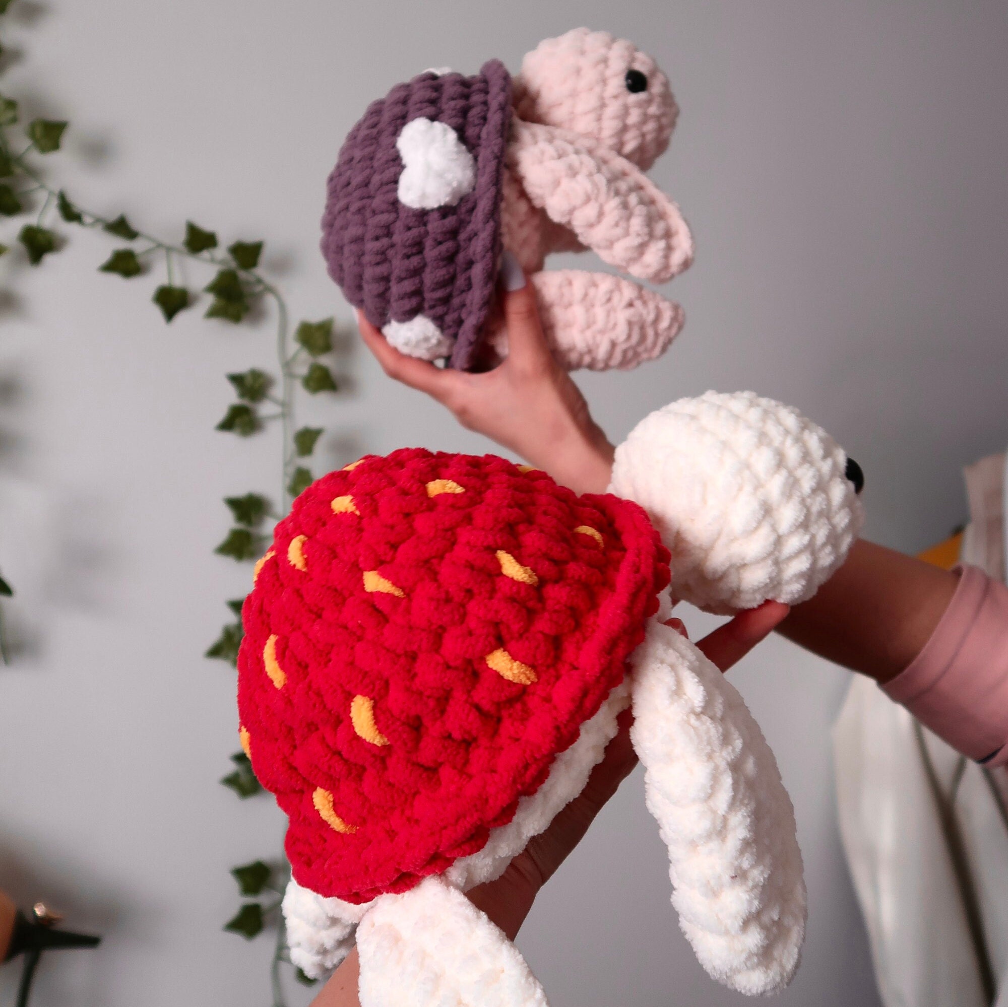 RUBY: Crochet Strawberry Turtle Plushie - Etsy