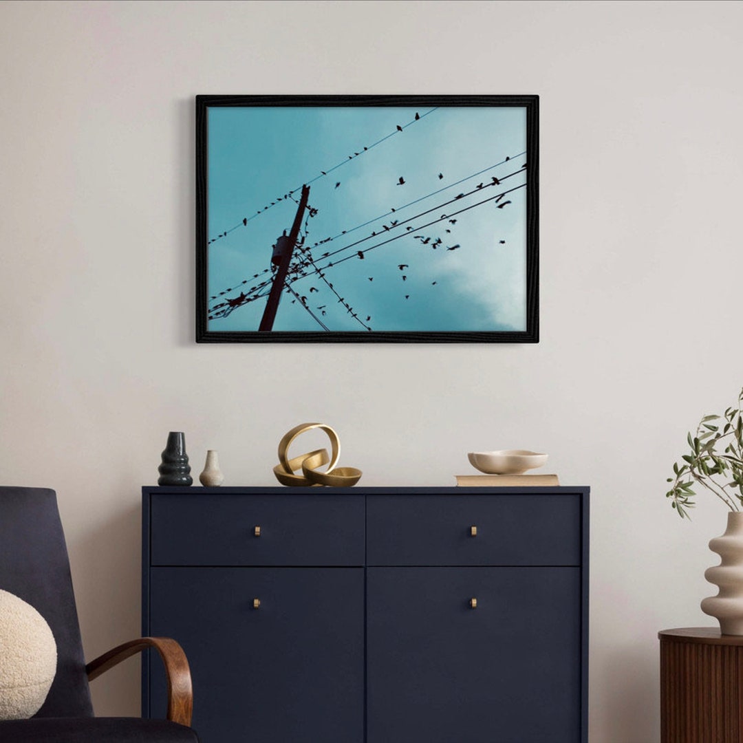 Birds Powerlines Digital Download Print, Bird Wall Art Decor, Powerline ...
