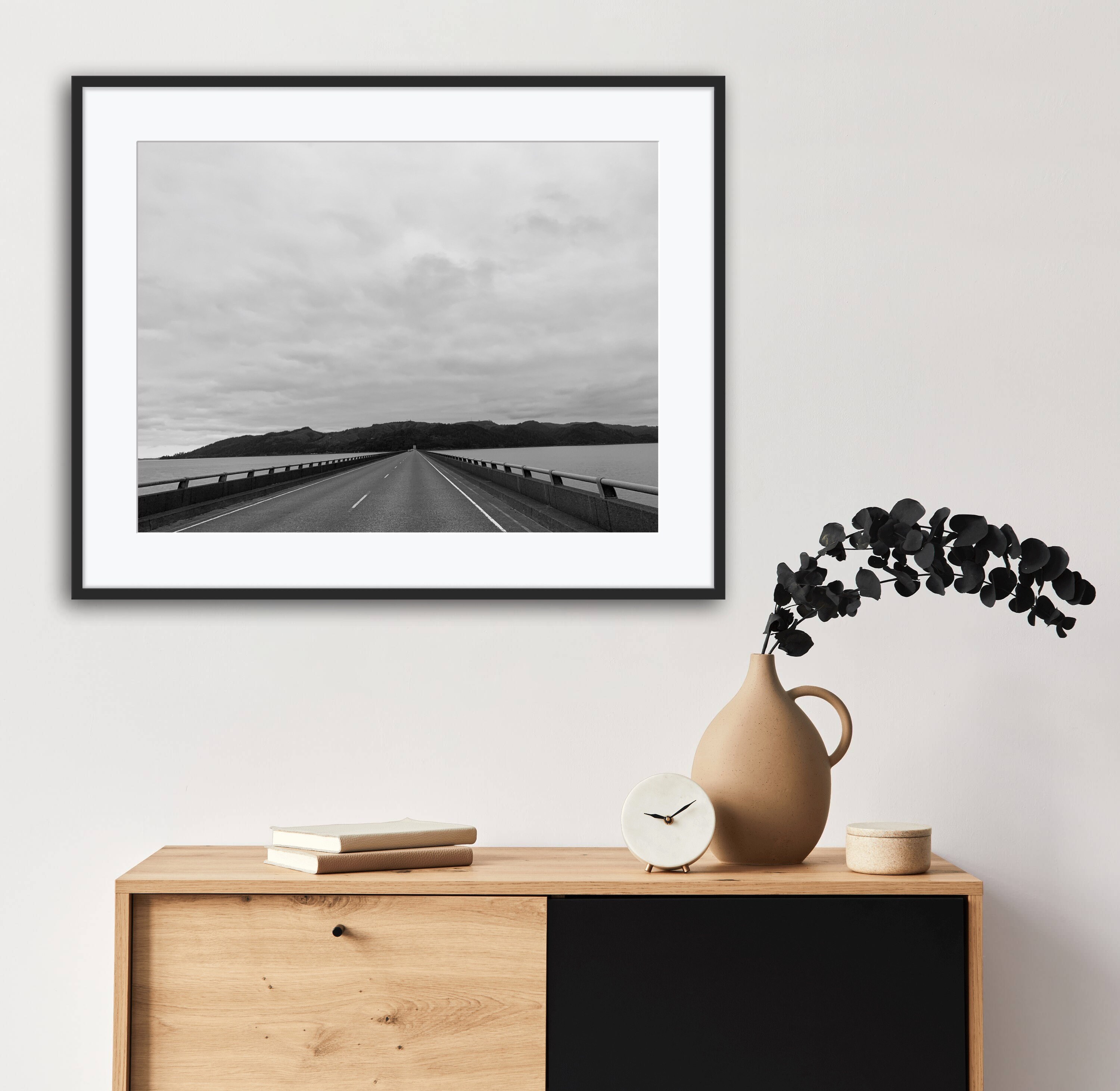 Open Road Wall Art, Road Photography, Black and White Road Photo Print ...