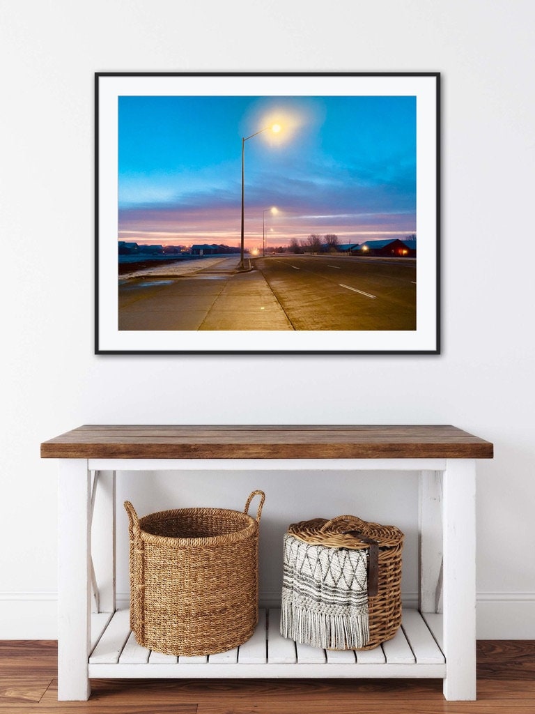 Streetlight Sunrise Printable Wall Art, Street Light Photography, Stree ...
