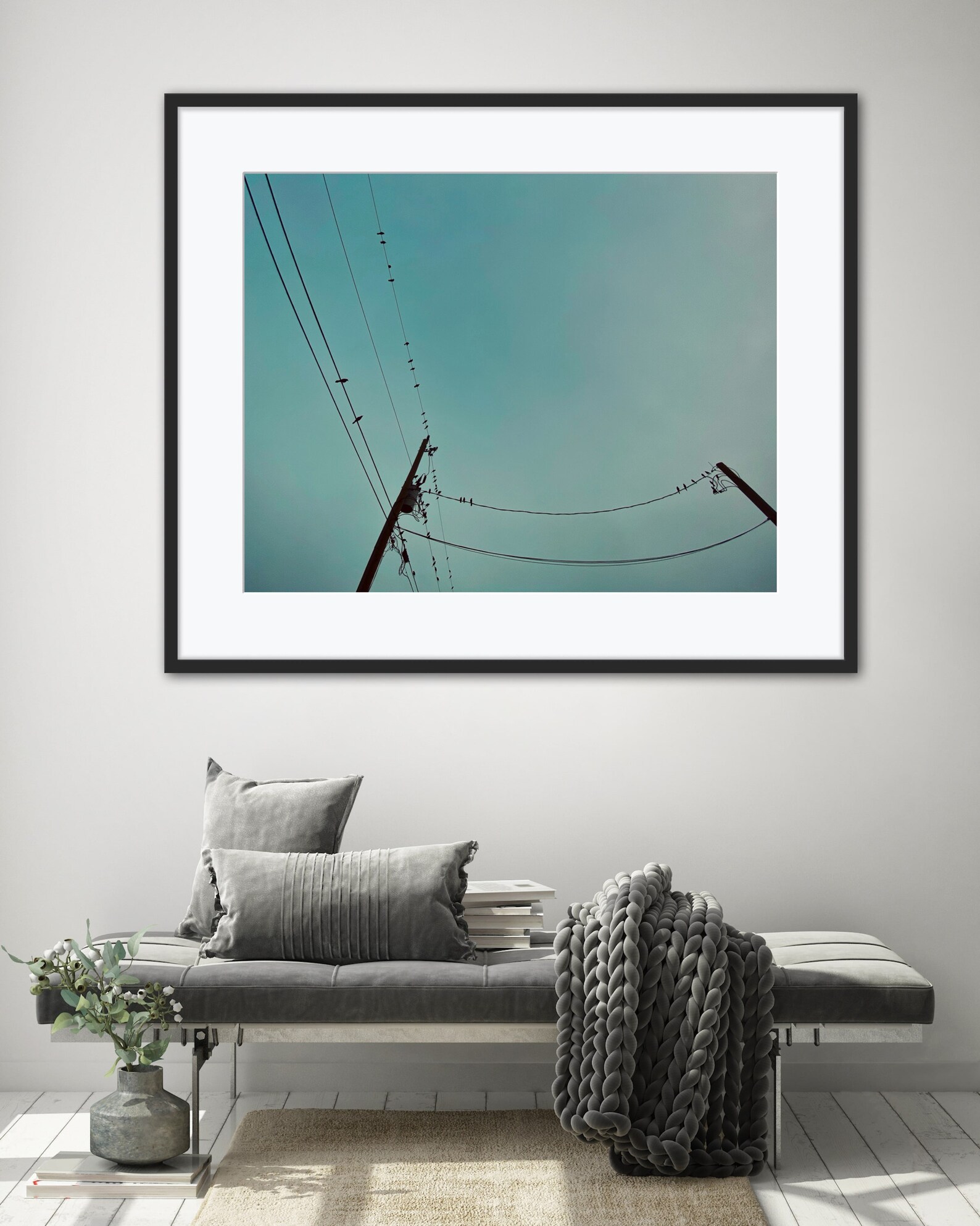Powerlines and Birds Digital Download Print, Birds Sky Wall Art Decor ...