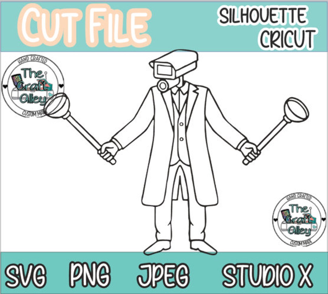 Plunger Man SVG Skibidi Toilet SVG for Cricut or Silhouette, Plunger Man Outline - Etsy