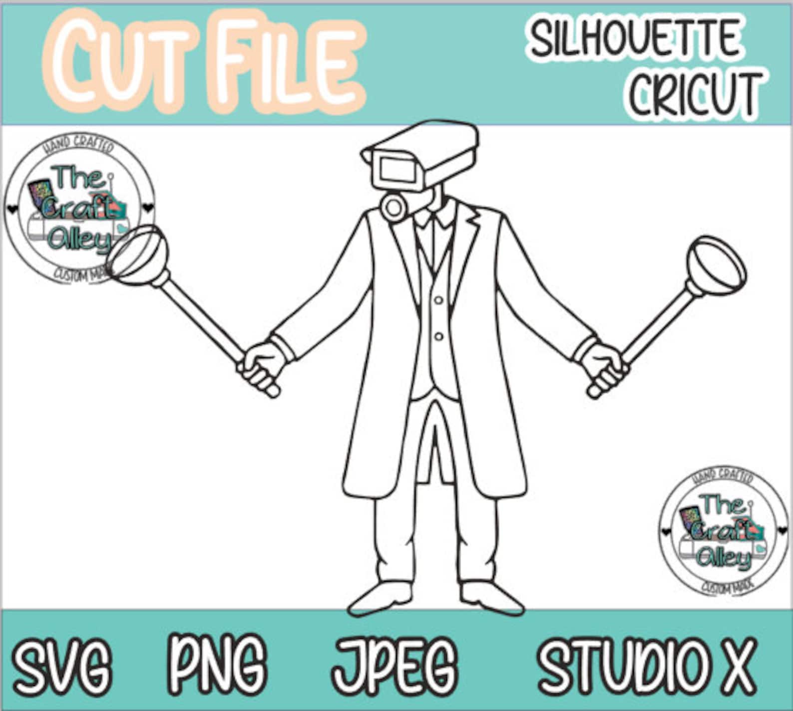 Plunger Man SVG Skibidi Toilet SVG for Cricut or Silhouette, Plunger ...