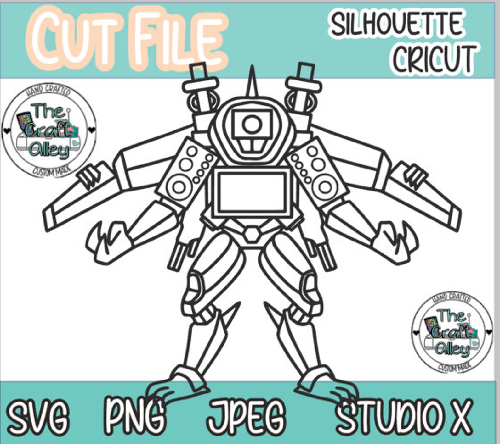 Tri-titan Skibidi Toilet Svg File for Cricut and Silhouette - Etsy