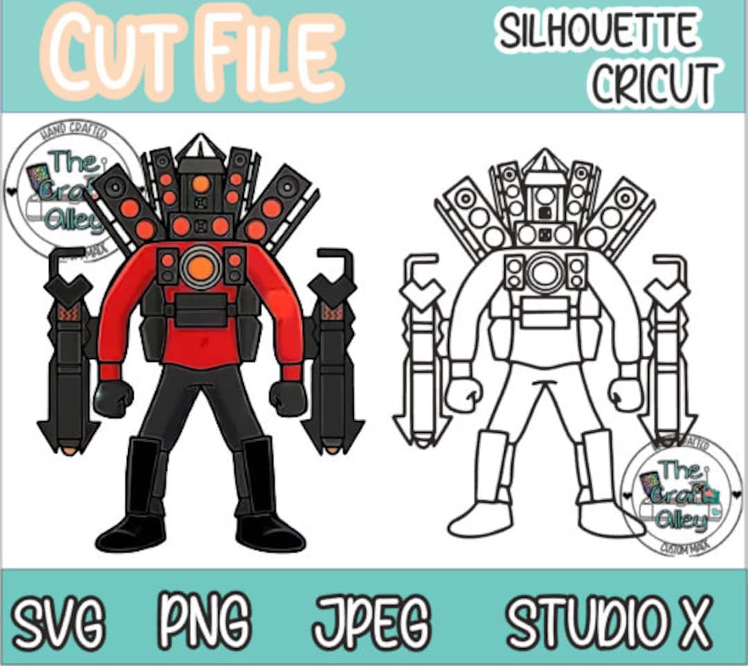 Upgraded Speaker Titan SVG, PNG for Silhouette or Cricut. Sublimation ...