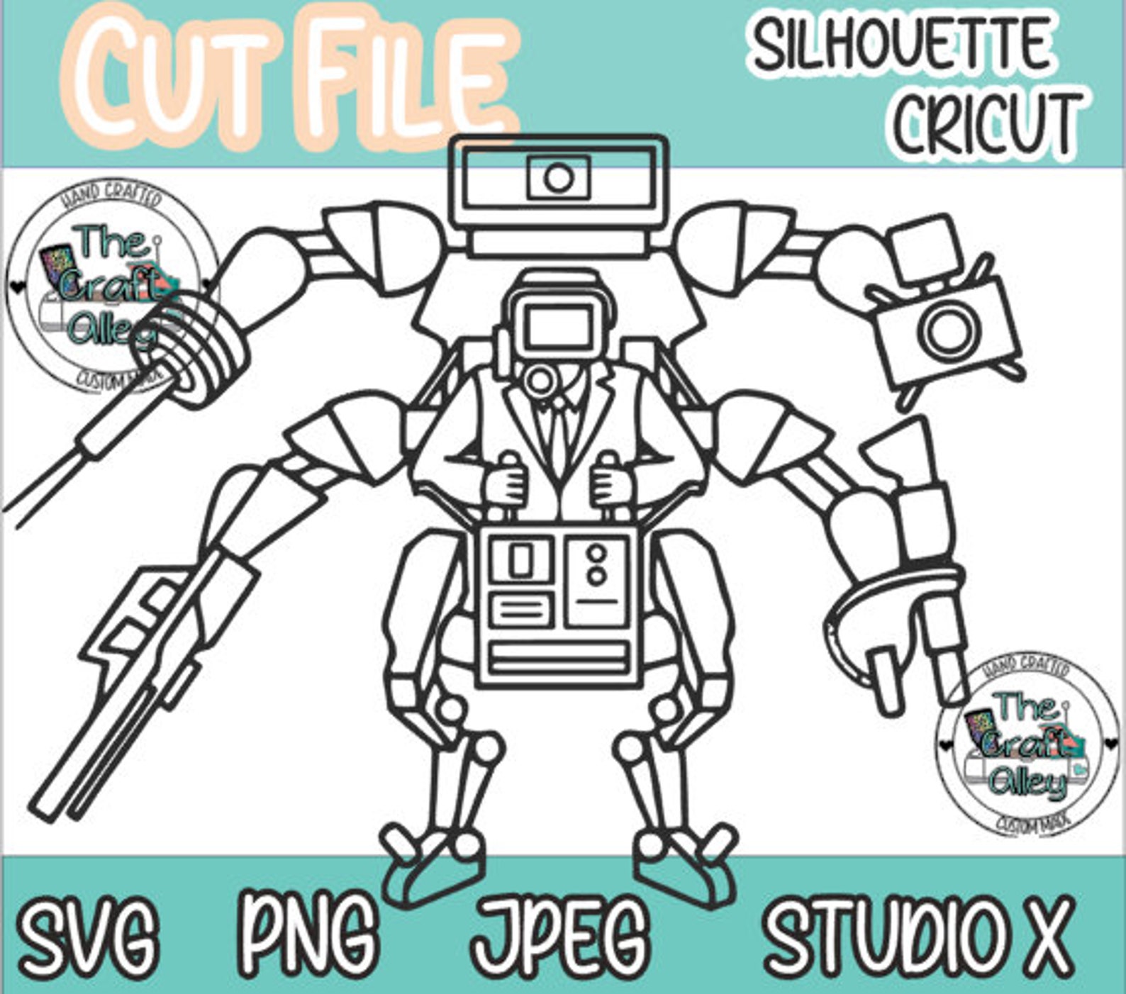 Upgraded Mech Camerman Svg, Skibidi Toilet SVG for Cricut and ...