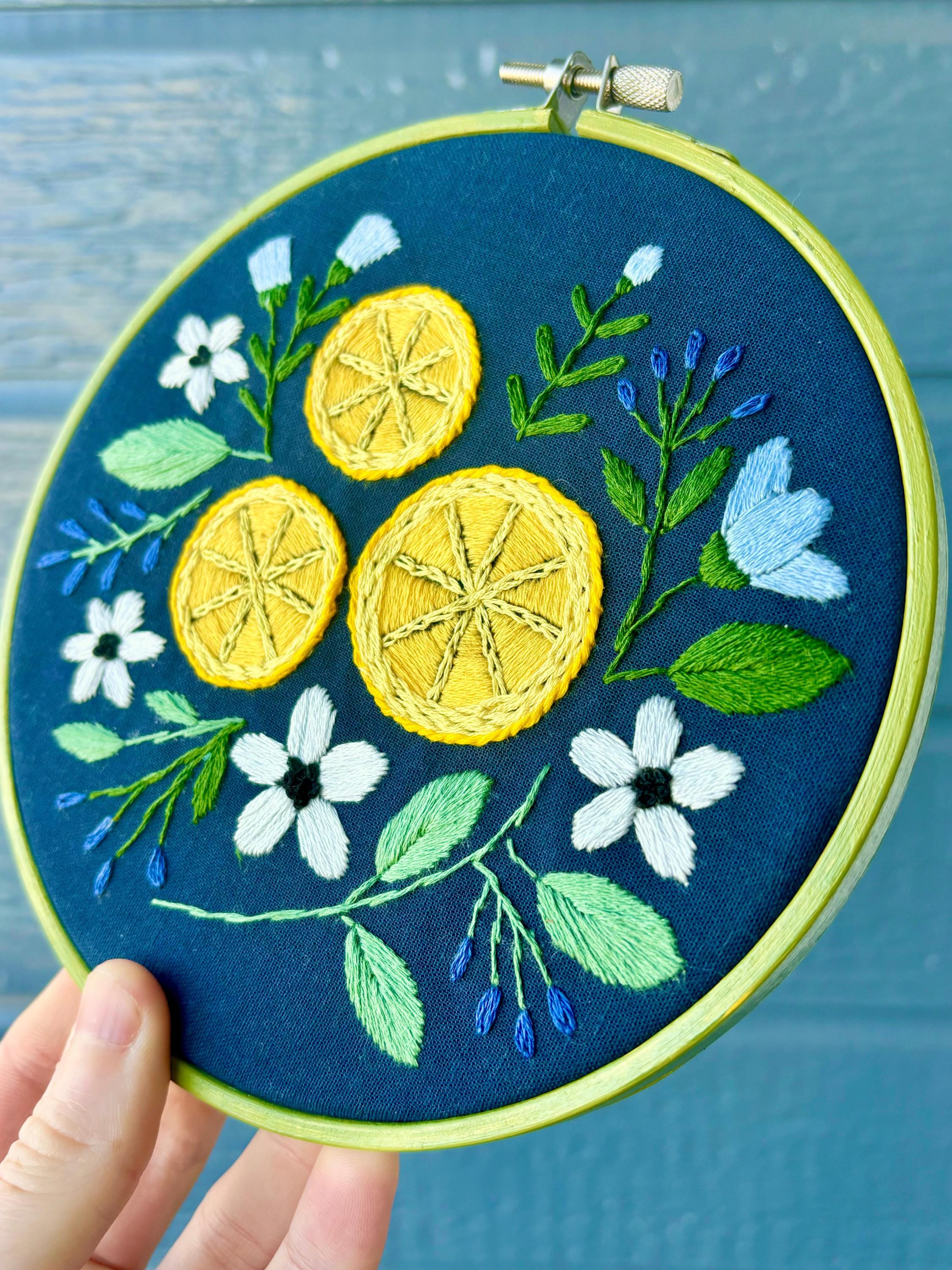 Sorrento Lemons Citrus Hand Embroidery Pattern, Beginning Pattern With ...