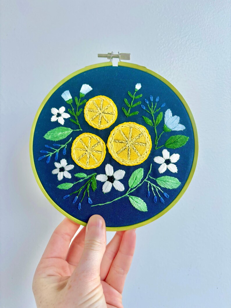 Sorrento Lemons Citrus Hand Embroidery Pattern, Beginning Pattern With ...