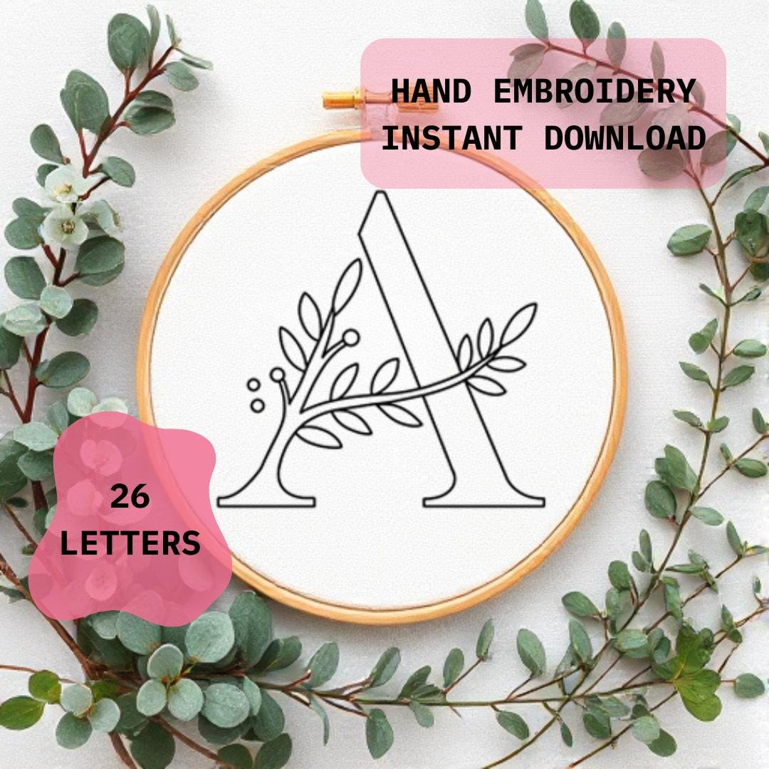 5" Modern Letter Embroidery * PDF Pattern * Digital Download * Alphabet ...