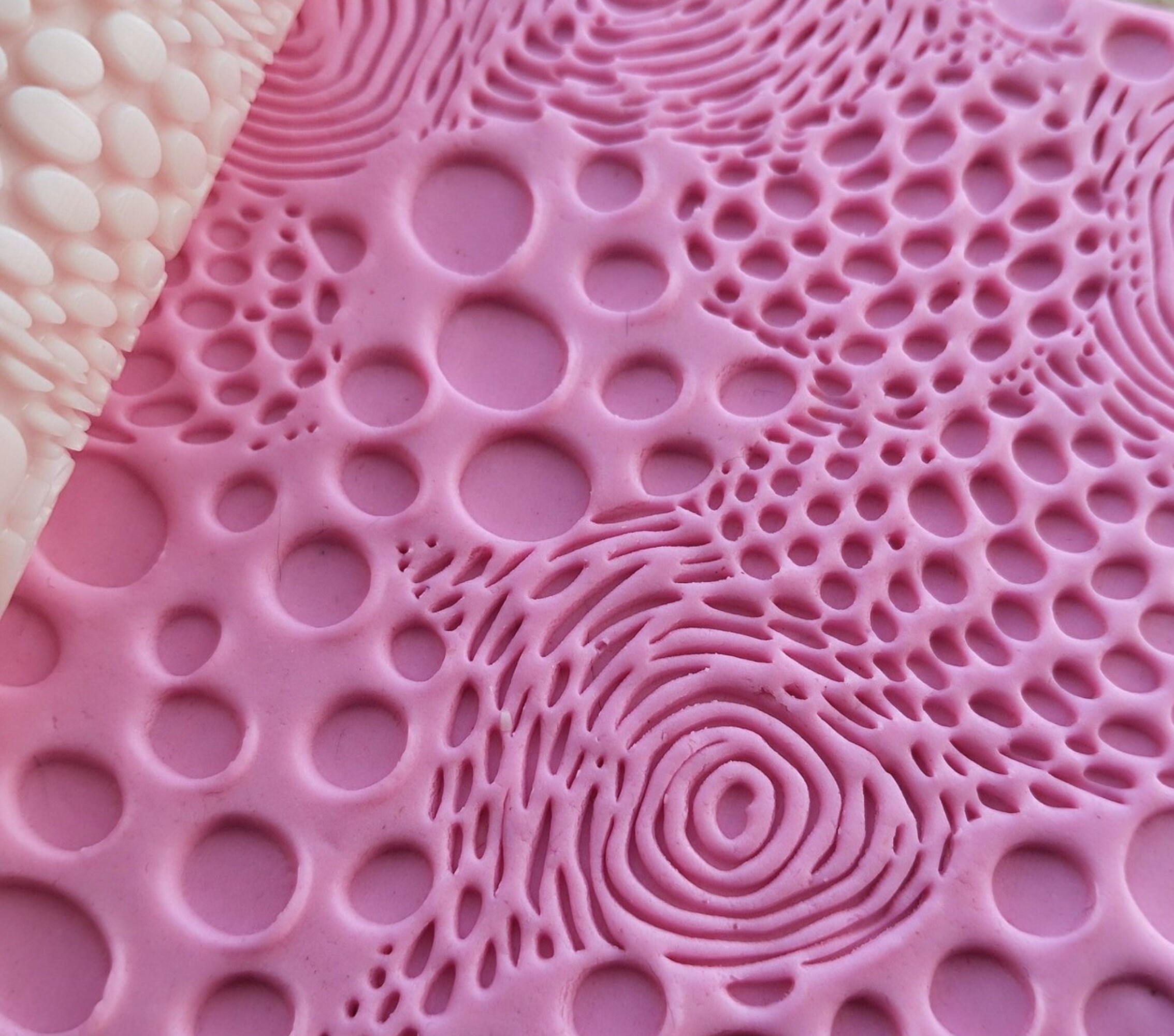 Abstract Texture Roller for Polymer Clay | Holes & Lines Seamless ...