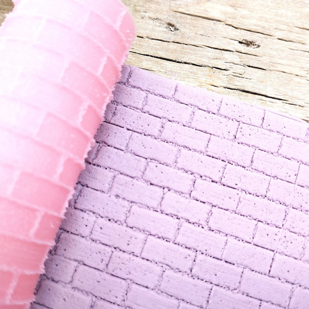 Rustic Bricks Wall Texture Roller Polymer Clay Tools Seamless Pattern ...