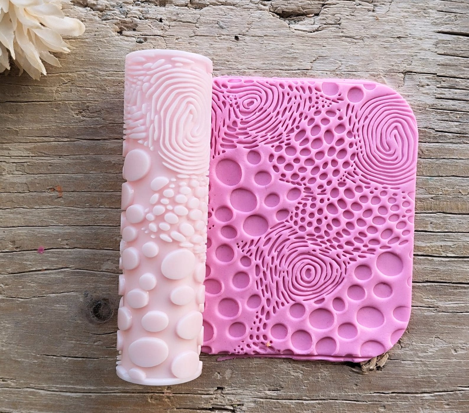 Abstract Texture Roller for Polymer Clay | Holes & Lines Seamless ...