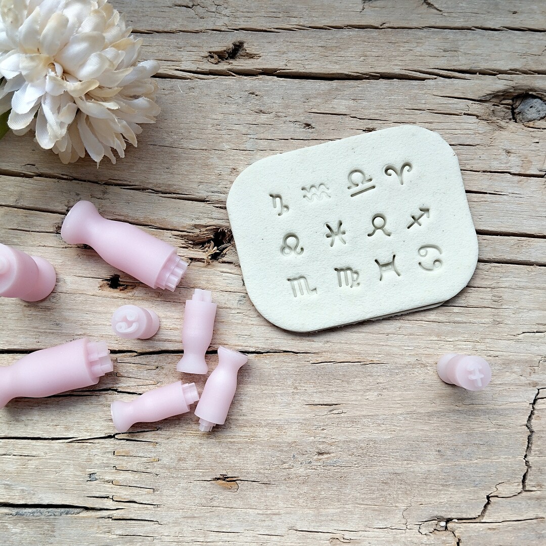 Mini Stamps Zodíac Symbols for Polymer Clay Tools Jewlery Diy Earring ...
