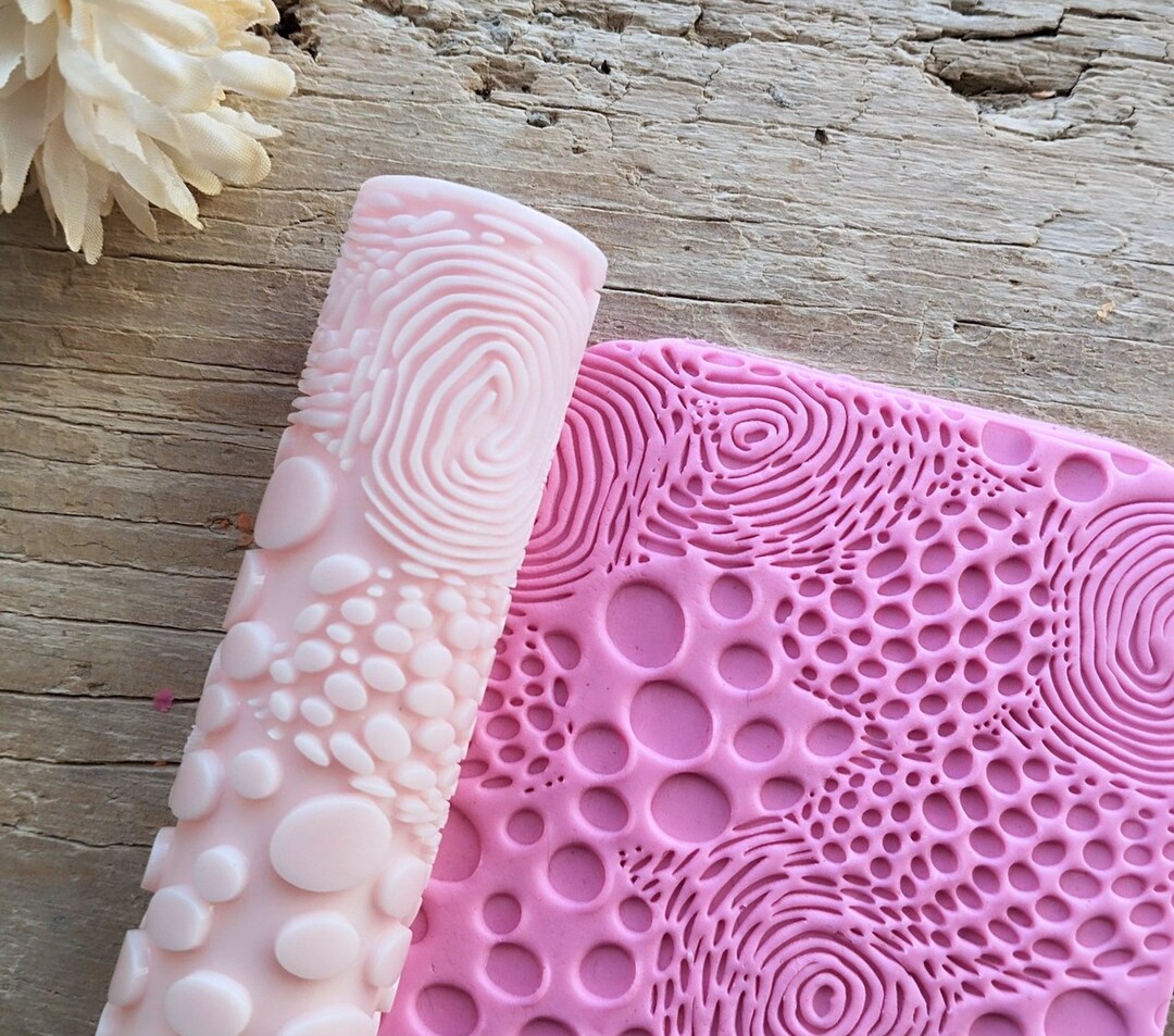 Abstract Texture Roller for Polymer Clay | Holes & Lines Seamless ...