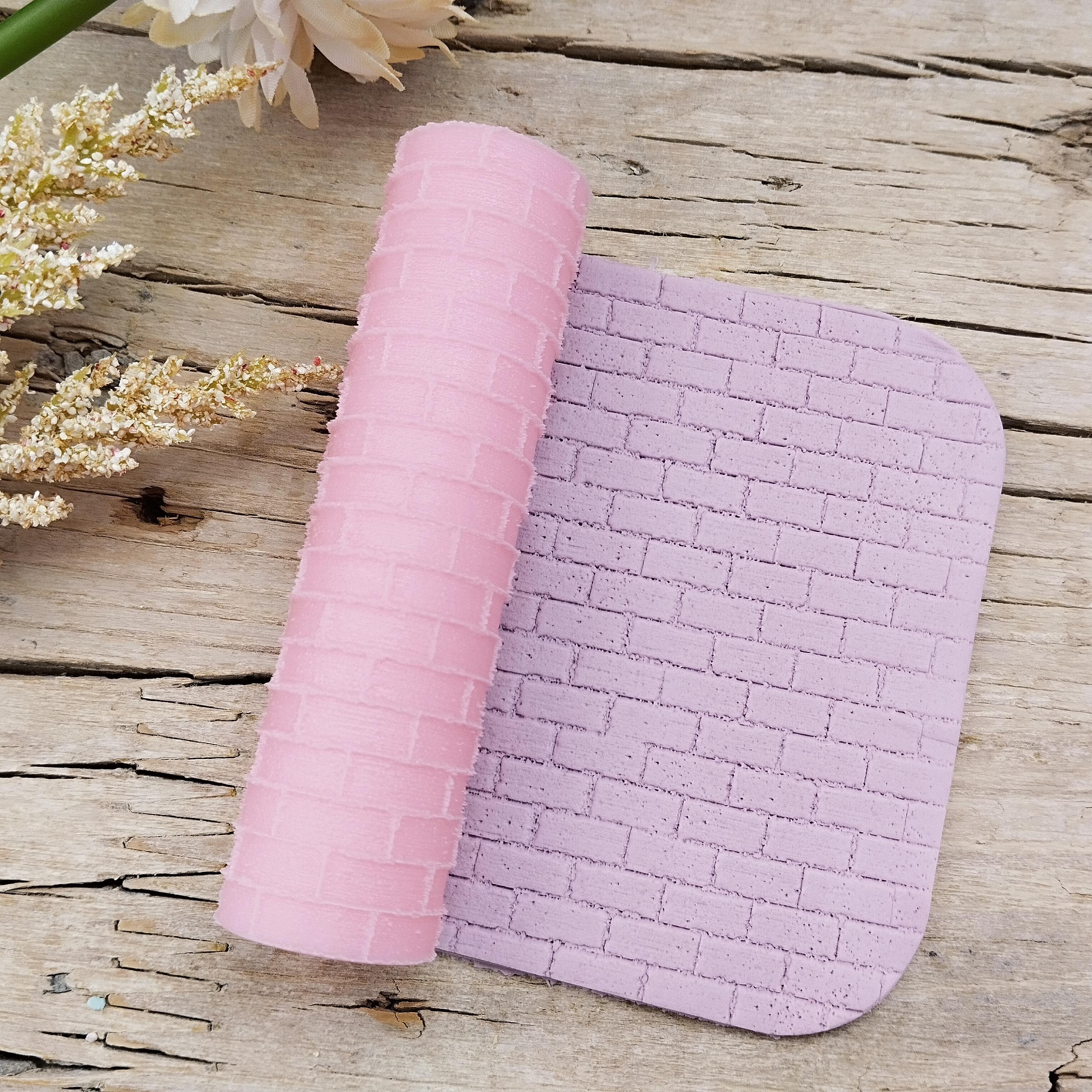 Rustic Bricks Wall Texture Roller Polymer Clay Tools Seamless Pattern ...