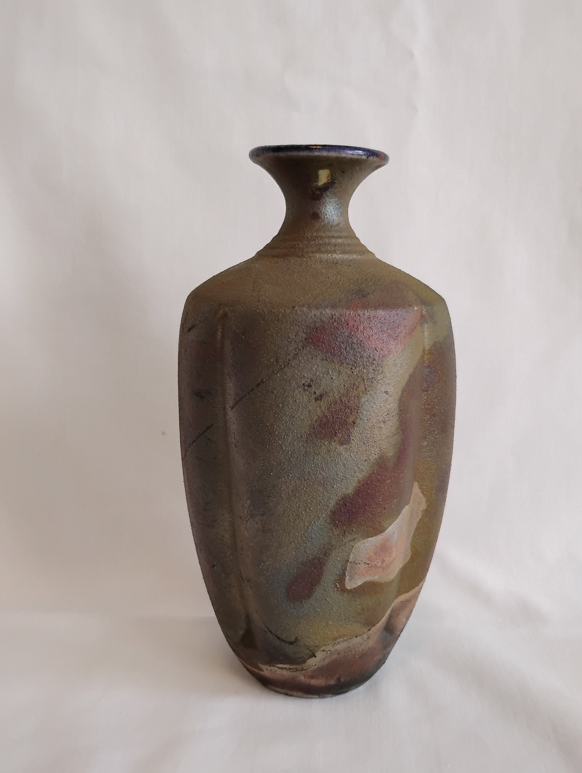 Raku Pottery Bud Vase by Stephan Roy Signed. - Etsy