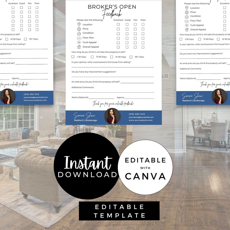 Broker’s Open Feedback Form, INSTANT DOWNLOAD, Feedback Form, Canva ...