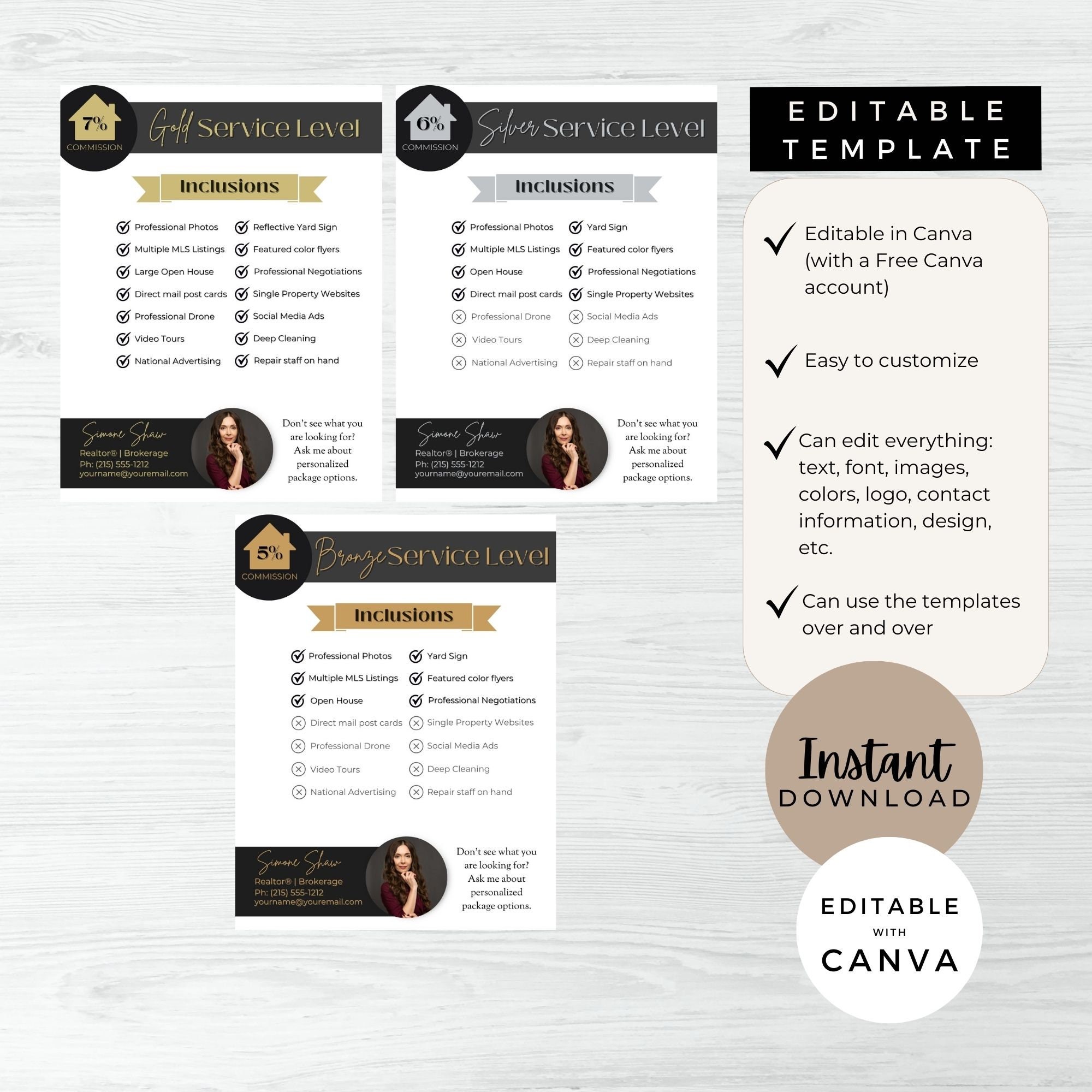 Real Estate Commission Sheets, INSTANT DOWNLOAD, Listing Presentation ...