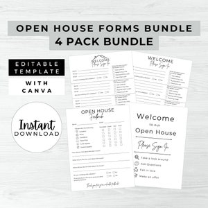Open House Sign in Sheet Bundle, INSTANT DOWNLOAD, Open House Sign in ...