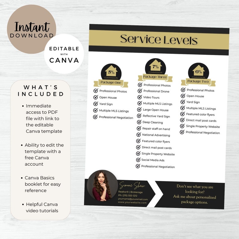 Real Estate Commission Sheet, INSTANT DOWNLOAD, Listing Presentation ...