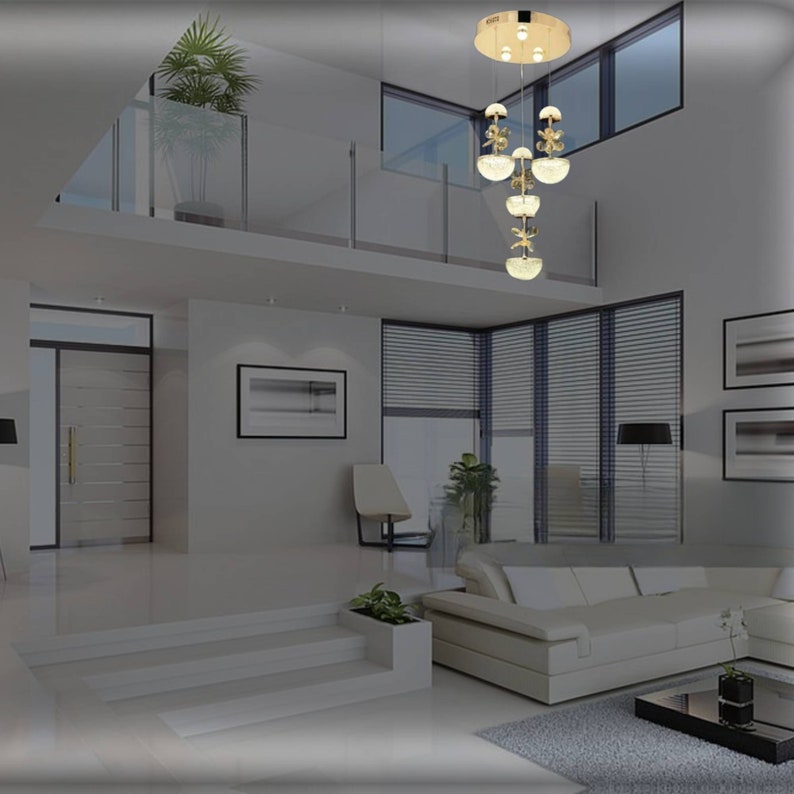 Modern Villa Lobby Lighting, Large Glass Led Chandelier,luxury Hotel ...