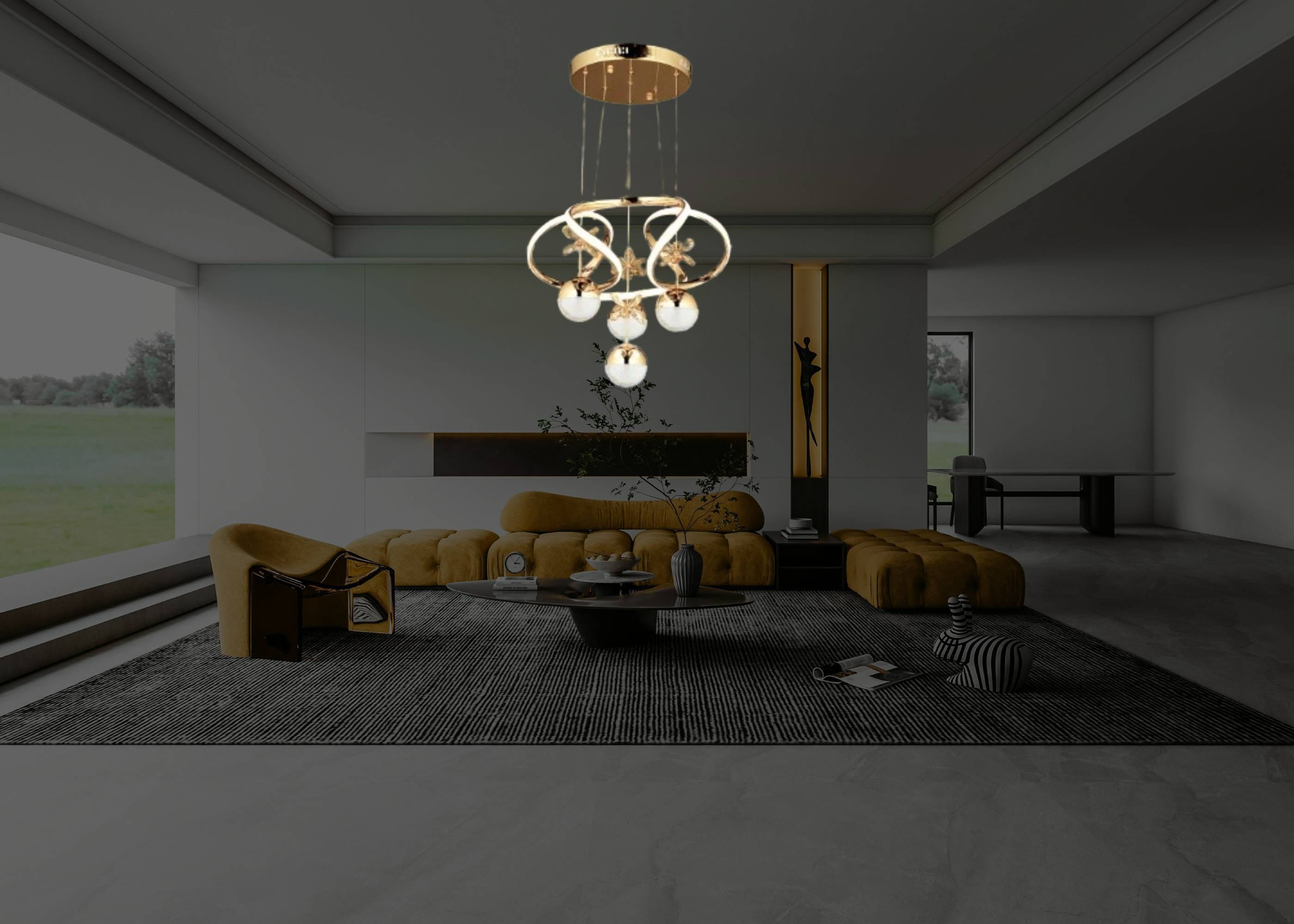 Modern Villa Lobby Lighting, Large Glass Led Chandelier,luxury Hotel ...