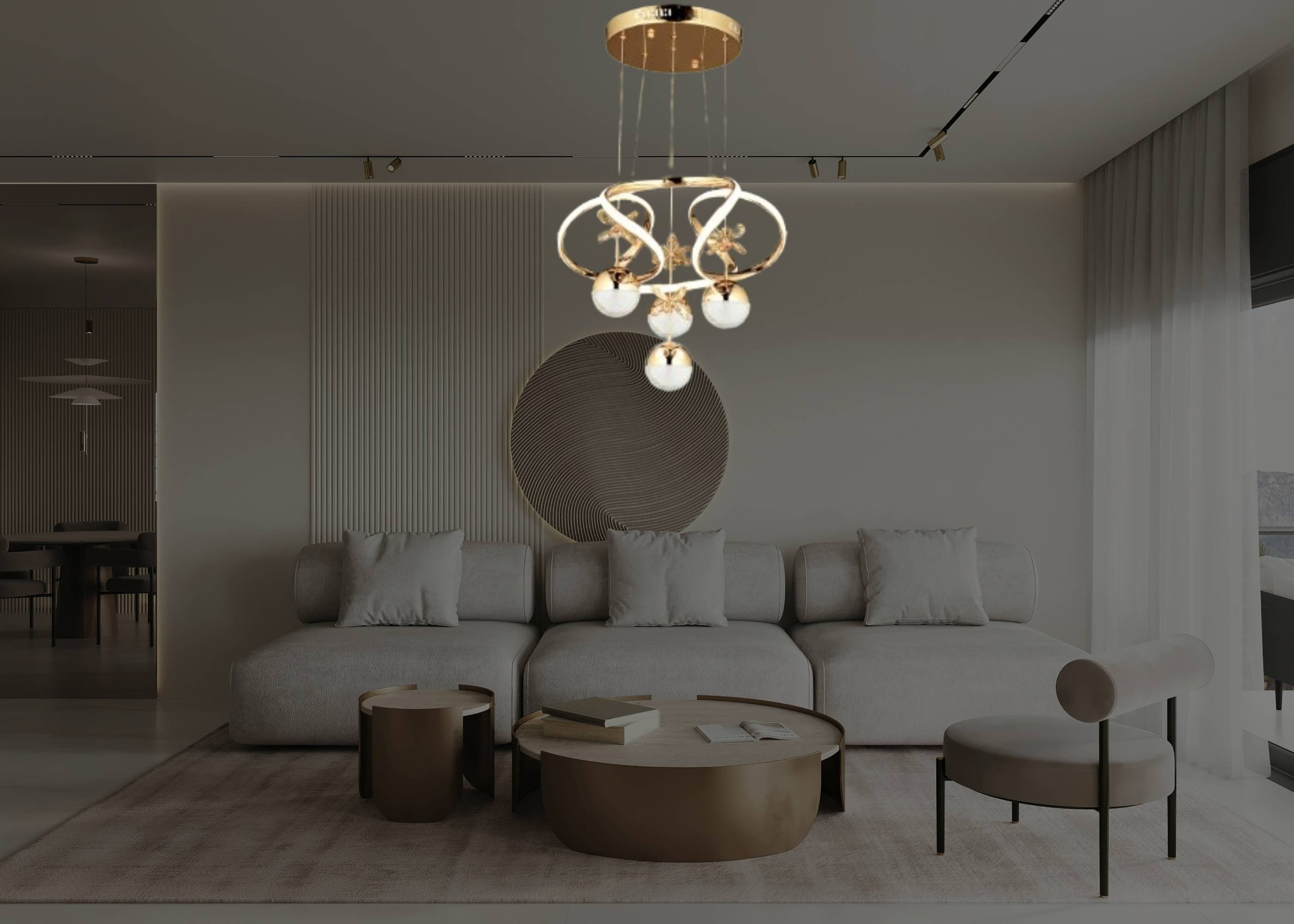 Modern Villa Lobby Lighting, Large Glass Led Chandelier,luxury Hotel ...