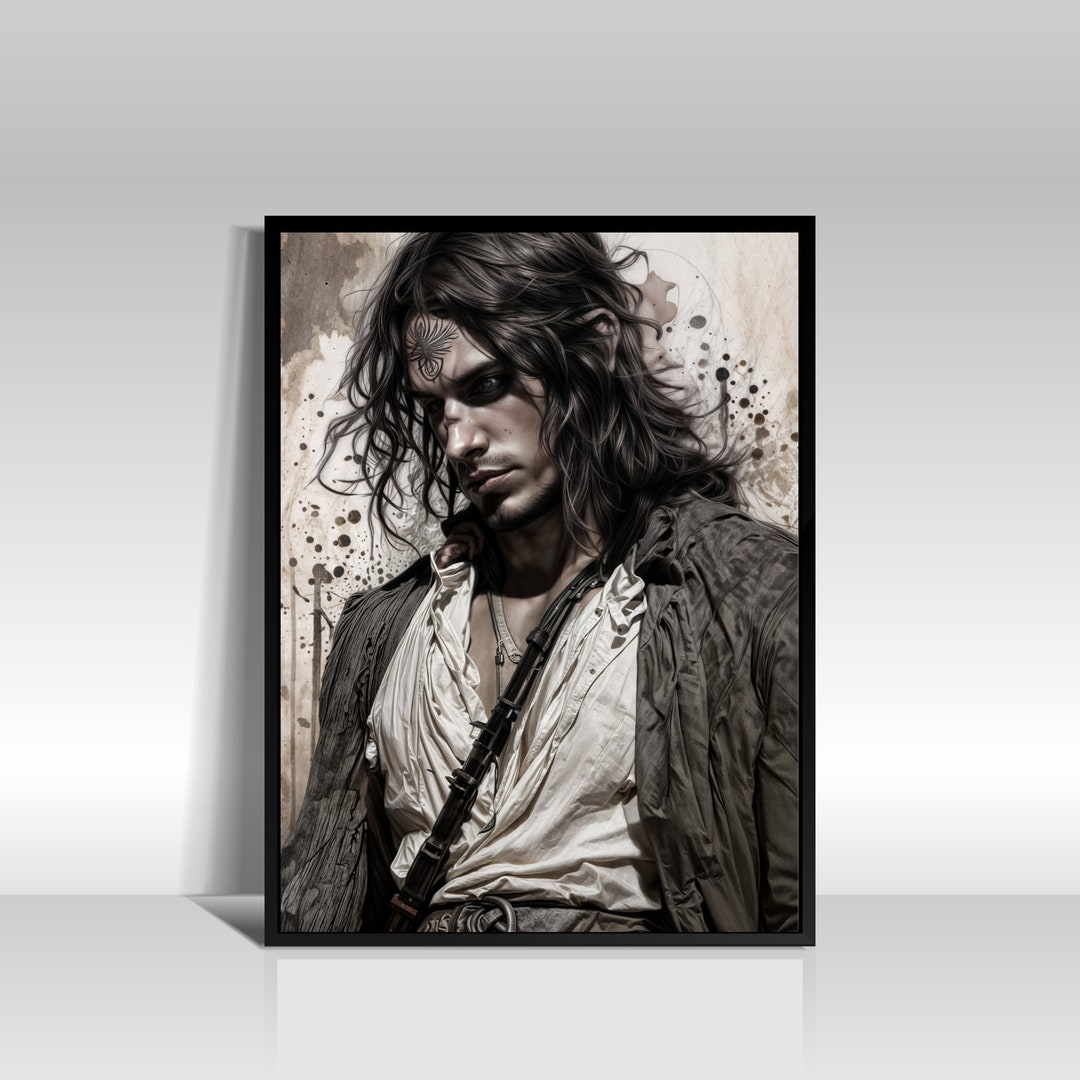 Bad Boy Dark Wall Art, Charcoal Drawing Black and White Wall Print, One ...