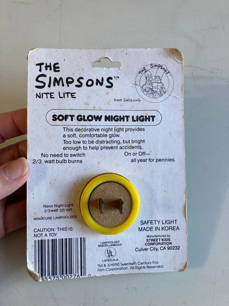 Bart Simpsons - the Simpsons Nite Lite 1990 *NEW* WORKS! Night Light - Etsy