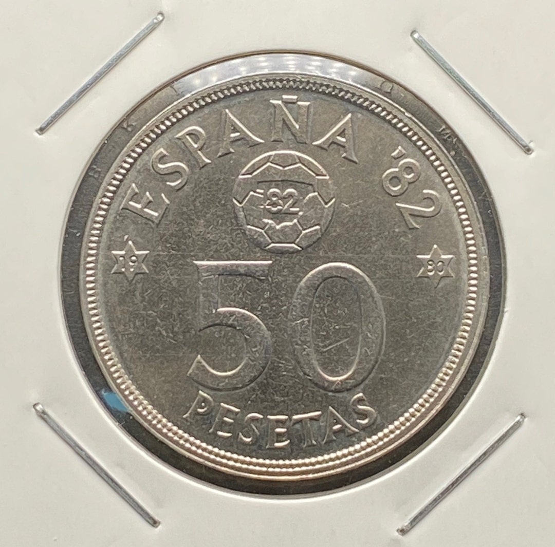 1980 Spain 50 Pesetas 1982 FIFA World Cup Commemorative Coin Uncirculated Juan Carlos I - Etsy