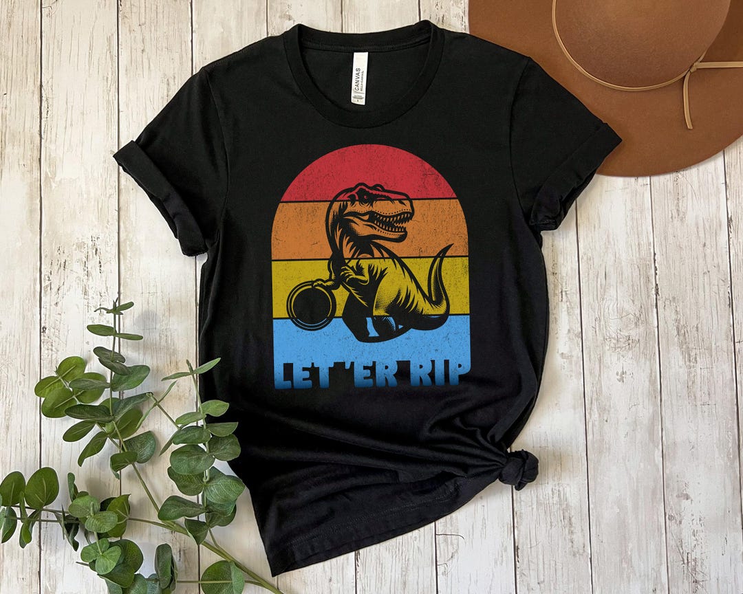 Disc Golf Shirt, Frisbee T-shirt, T-rex Disc Golf Tee, Let 'er Rip ...