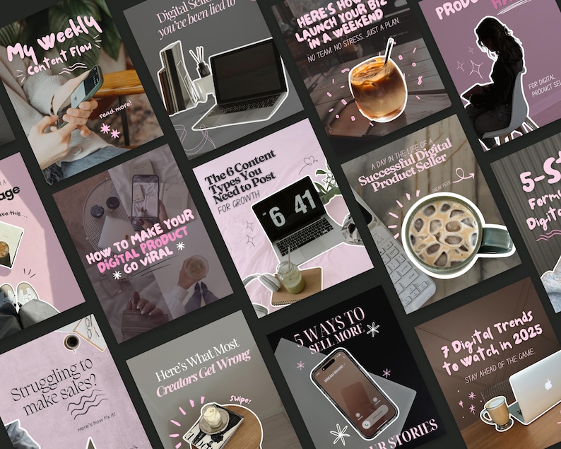 50 Pink Instagram Carousel Covers Canva Templates Coaches Creators ...