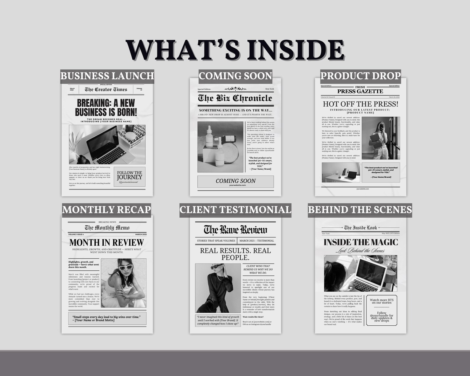 Canva Business Newspaper Template Editable Custom Newspaper for ...