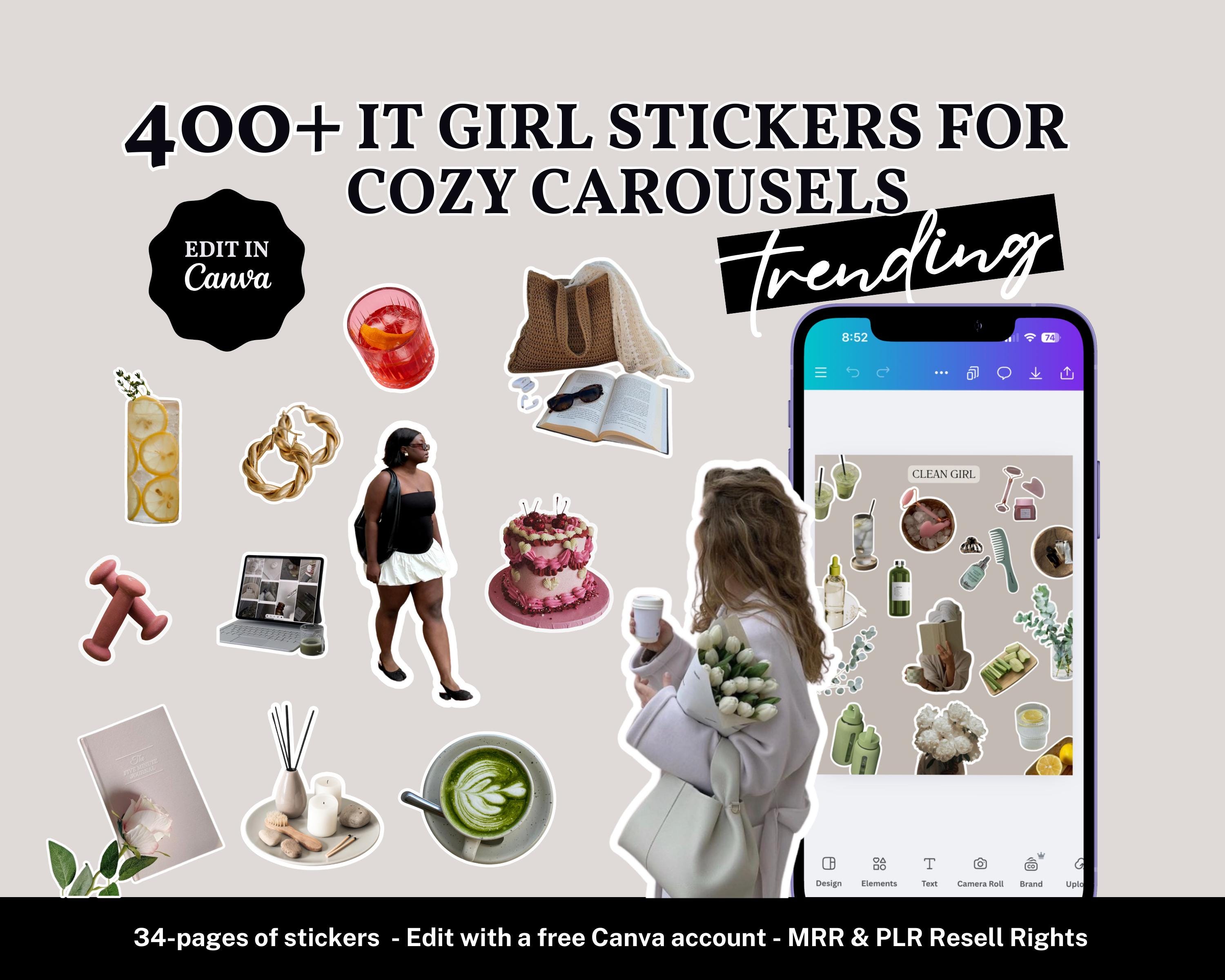 Instagram Carousel Stickers 400 Aesthetic Cozy Viral Digital Marketing ...