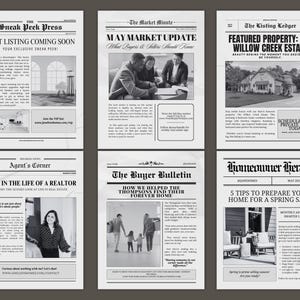 Real Estate Canva Business Newspaper Template Editable Custom Newspaper ...