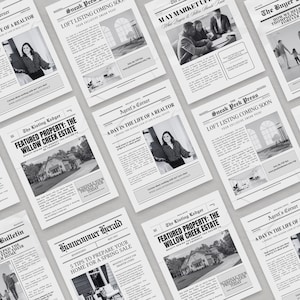 Real Estate Canva Business Newspaper Template Editable Custom Newspaper ...