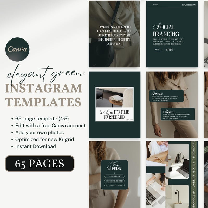 Emerald Ig Templates - Etsy UK