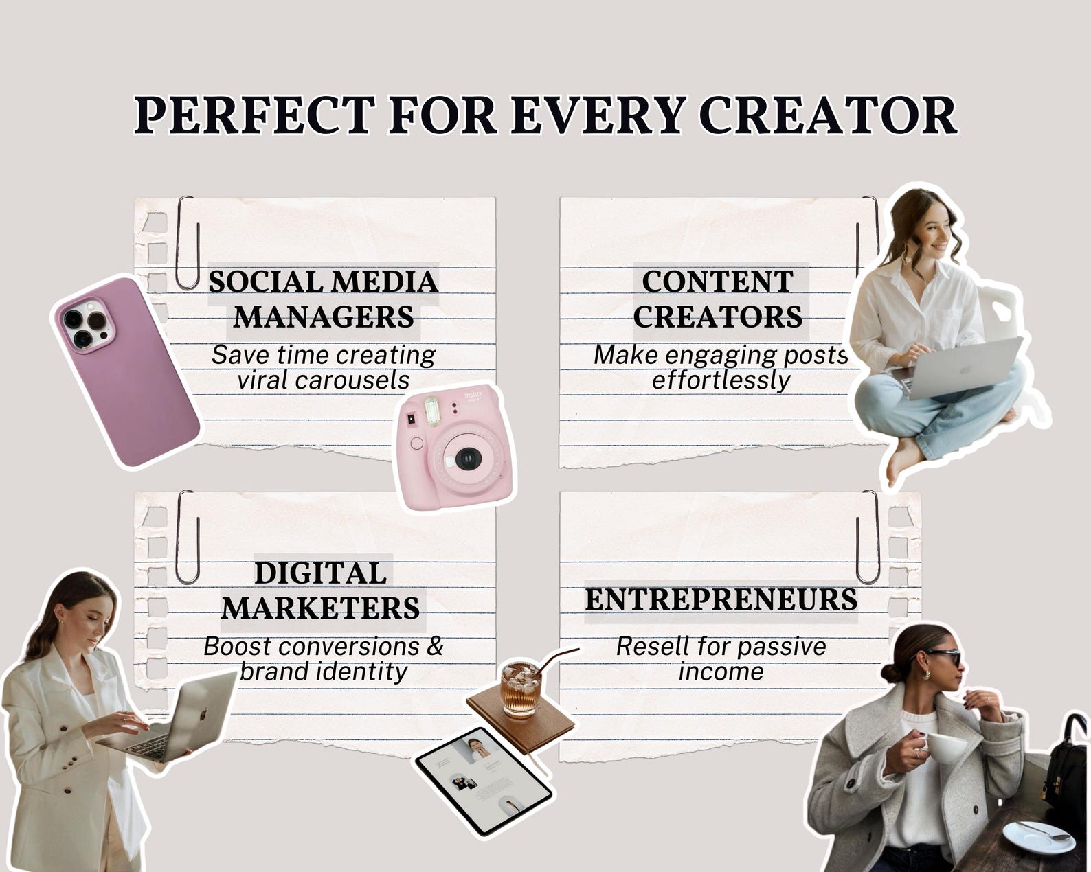 Instagram Carousel Stickers 400 Aesthetic Cozy Viral Digital Marketing ...