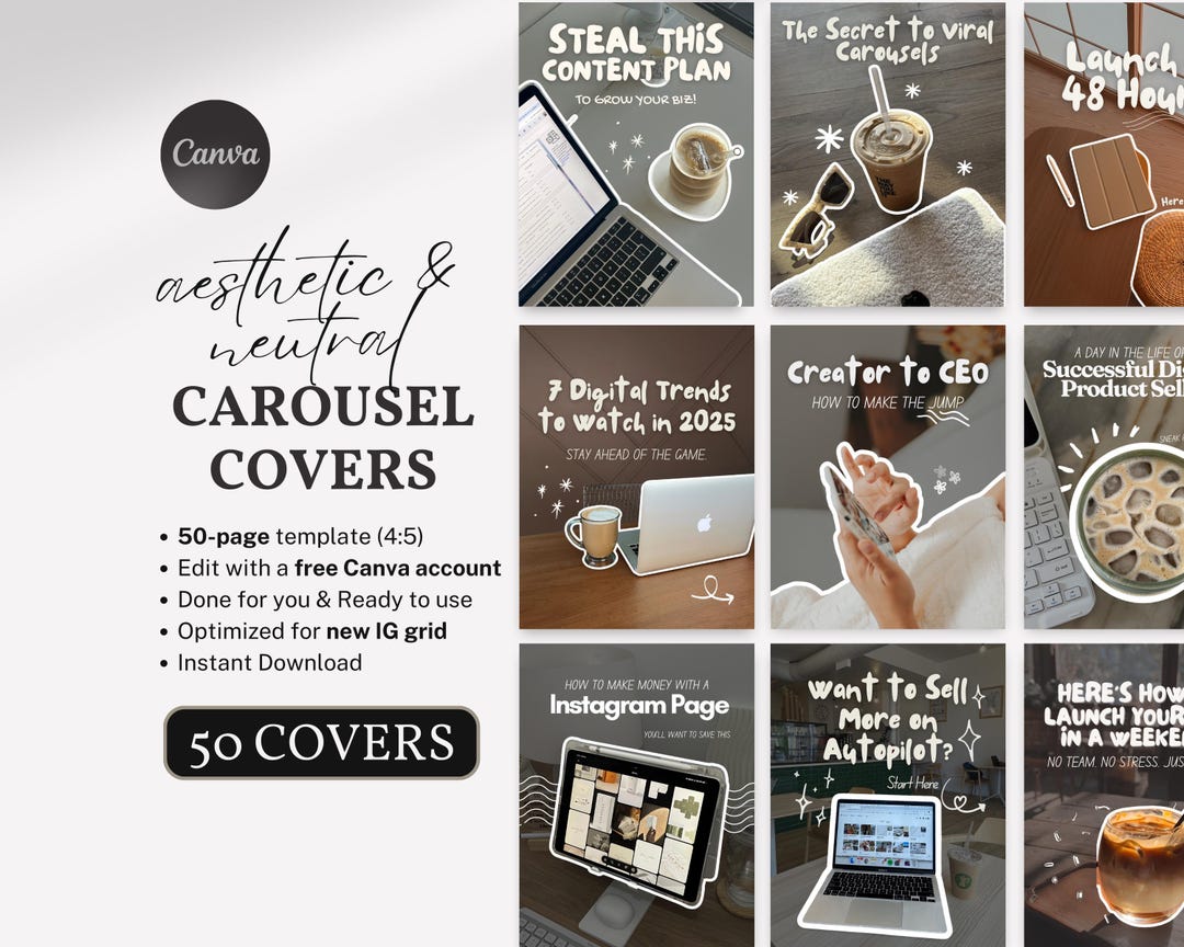 50 Viral Aesthetic Instagram Carousel Covers for Digital Creators ...