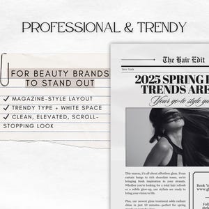 Beauty Business Newspaper Template Canva Editable Custom Newspaper for ...