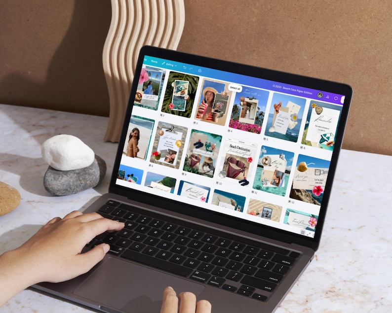 Summer Instagram Templates Canva, Beach Core Travel Blogger Social ...