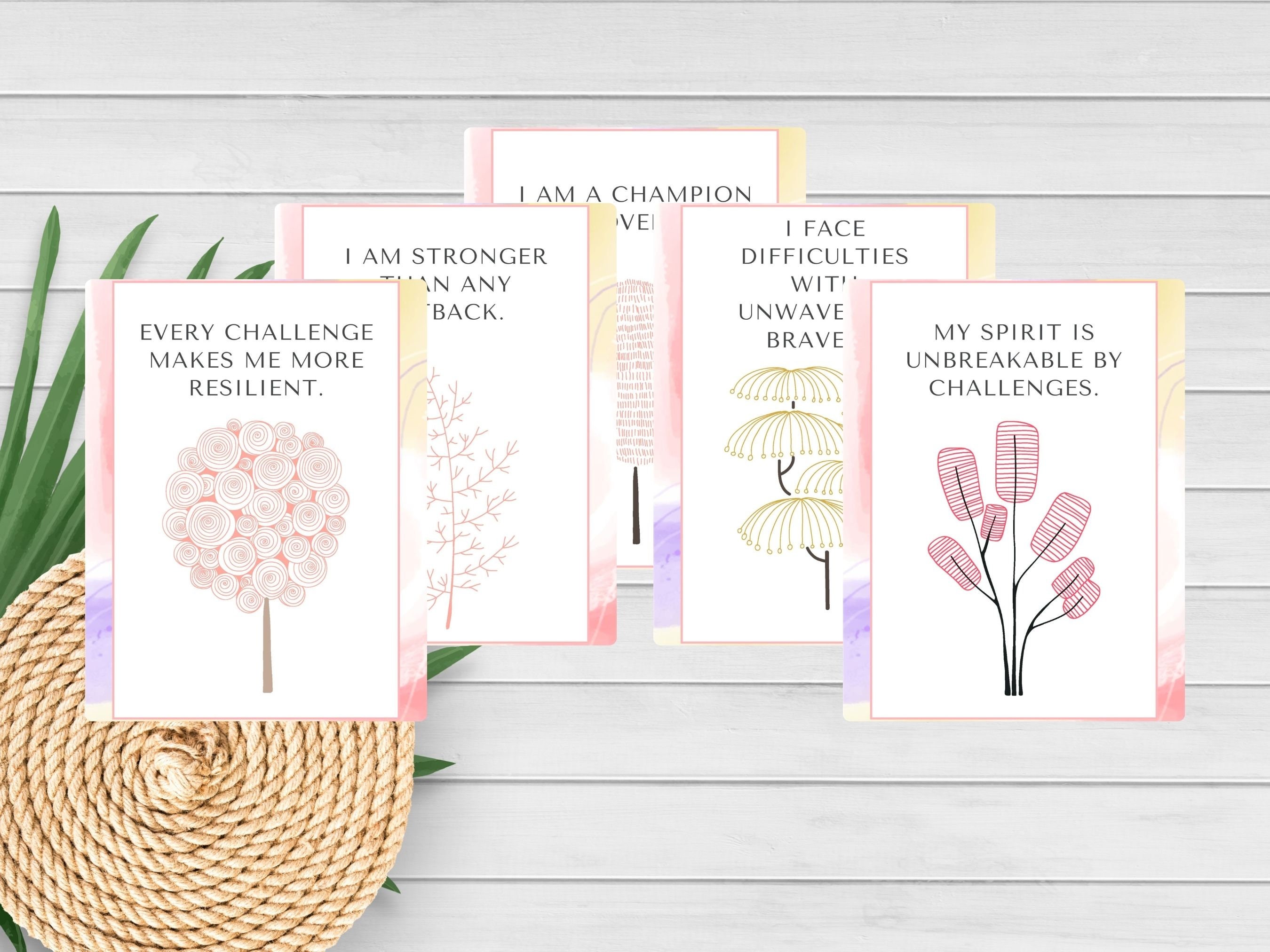 Empowerment Affirmation Cards - A 6 Page PDF Plus 50 JPG 8.5' X 11 ...