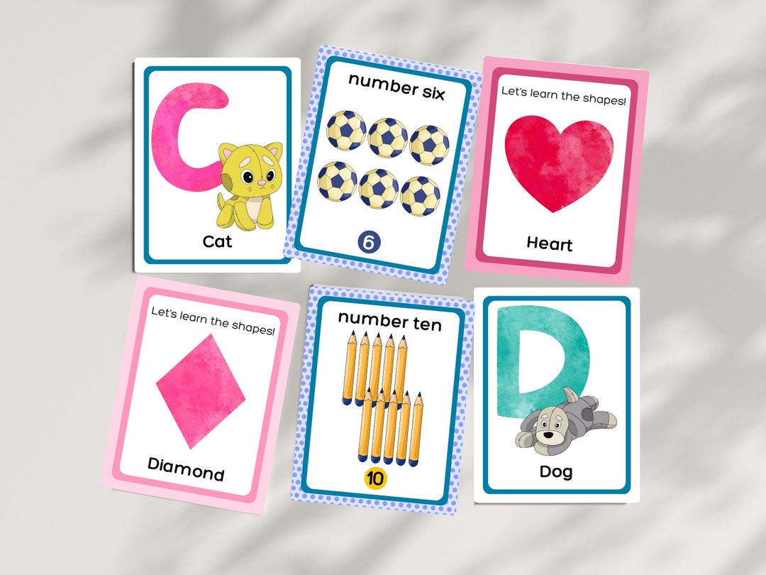 Kids' Educational Flash Cards - A 4 Page PDF and a 3 Page PDF Plus 63 ...