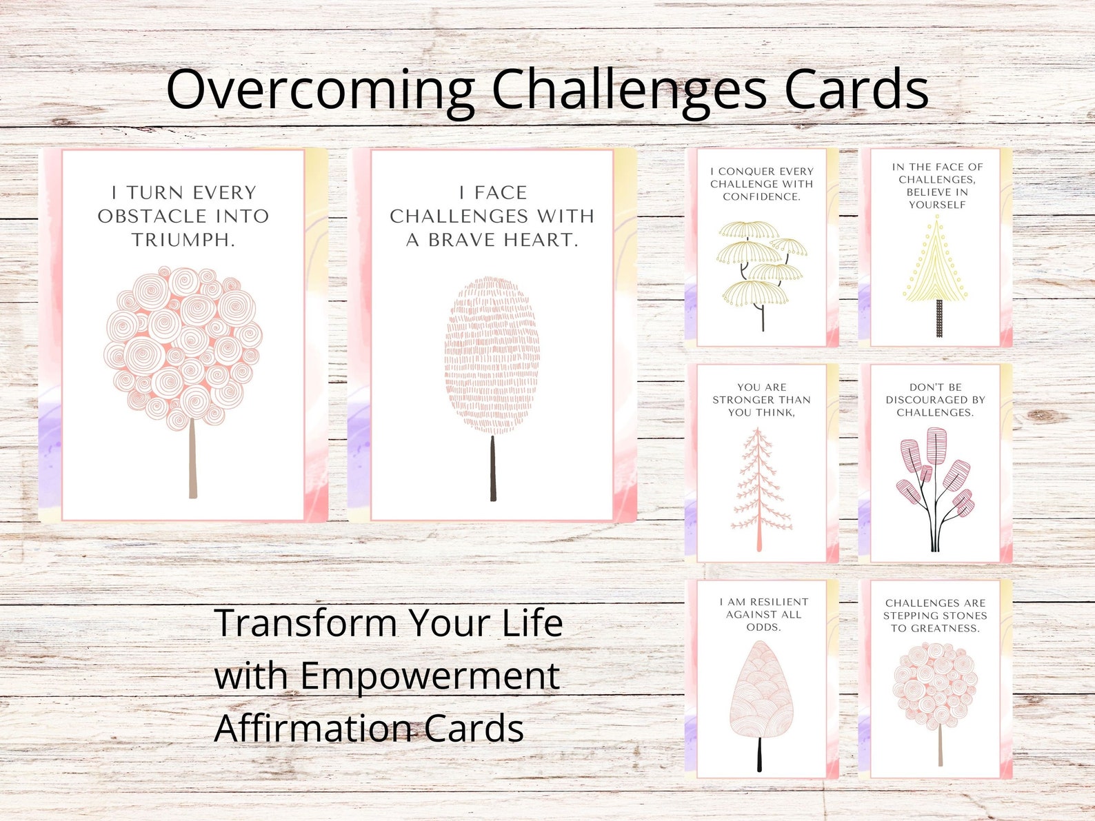 Empowerment Affirmation Cards - A 6 Page PDF Plus 50 JPG 8.5' X 11 ...