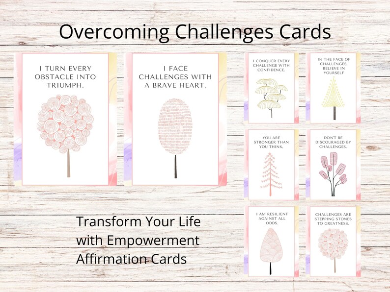 Empowerment Affirmation Cards - A 6 Page PDF Plus 50 JPG 8.5' X 11 ...