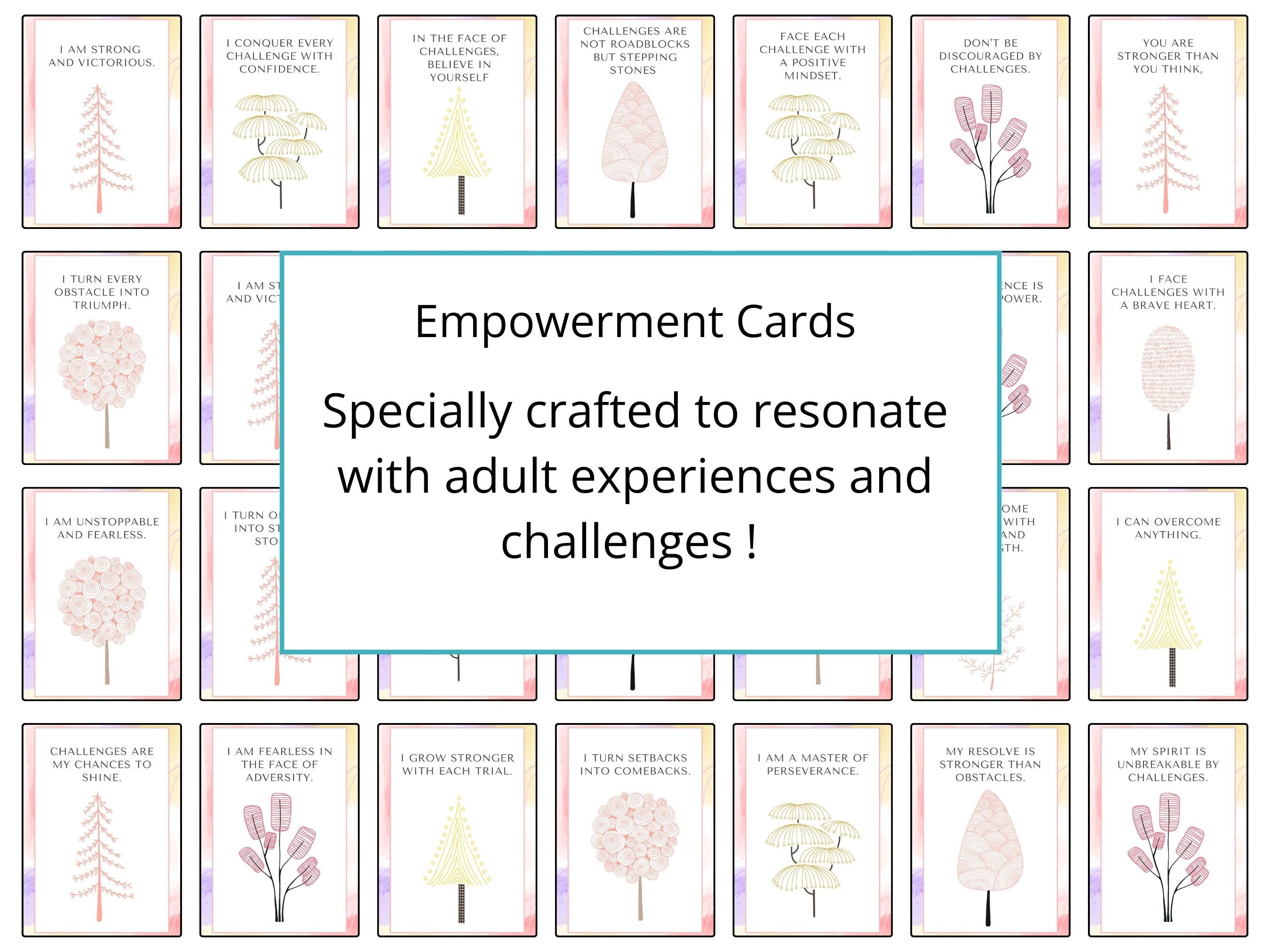 Empowerment Affirmation Cards - A 6 Page PDF Plus 50 JPG 8.5' X 11 ...