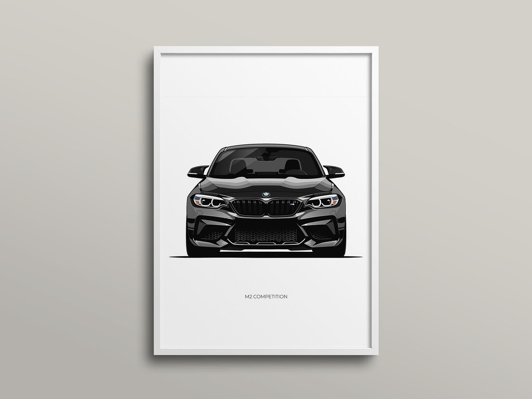 BMW M2 Competition F87 Poster Minimalist Car Print, Automotive Wall Art, Car Wall Art, Car ...