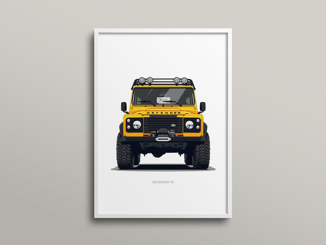 Land Rover Defender 110 Poster Minimalist Car Print, Automotive Wall ...