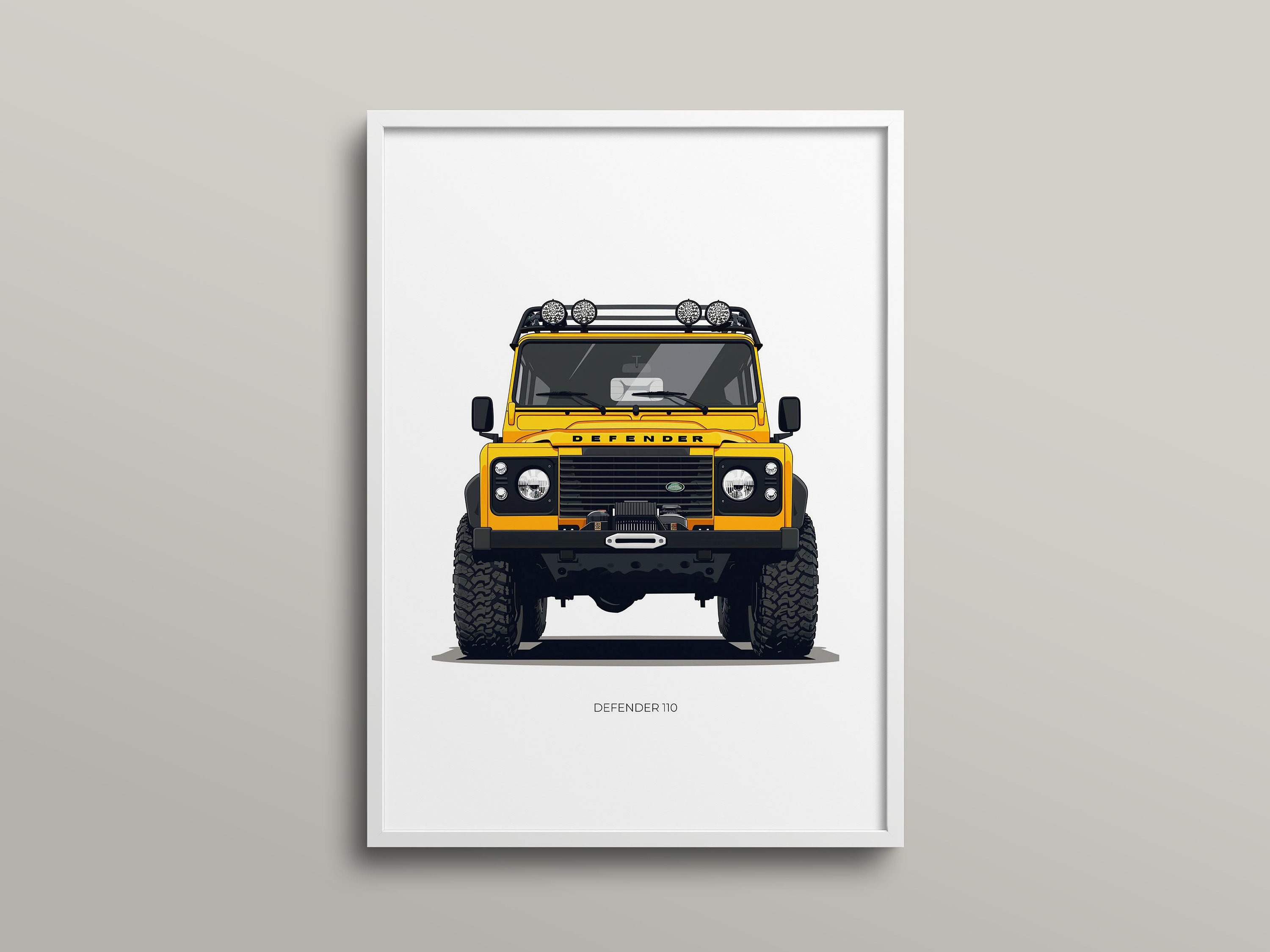 Land Rover Defender 110 Poster Minimalist Car Print, Automotive Wall ...