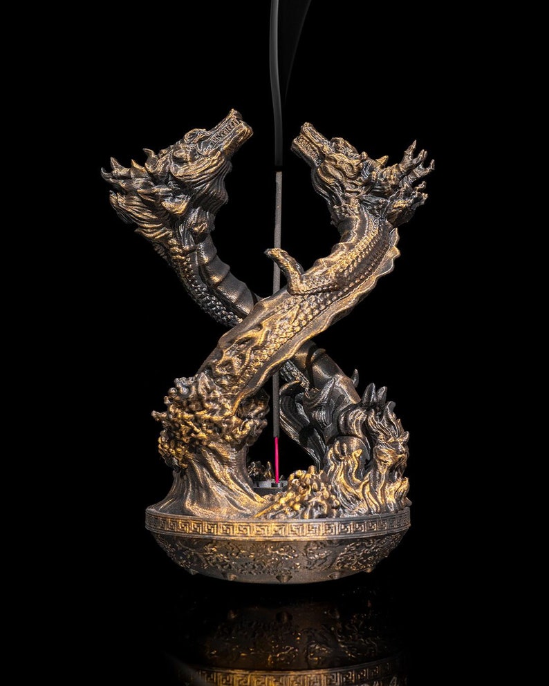 3D Printed Dancing Dragons Incense Holder – Mystical Fantasy Decor for ...